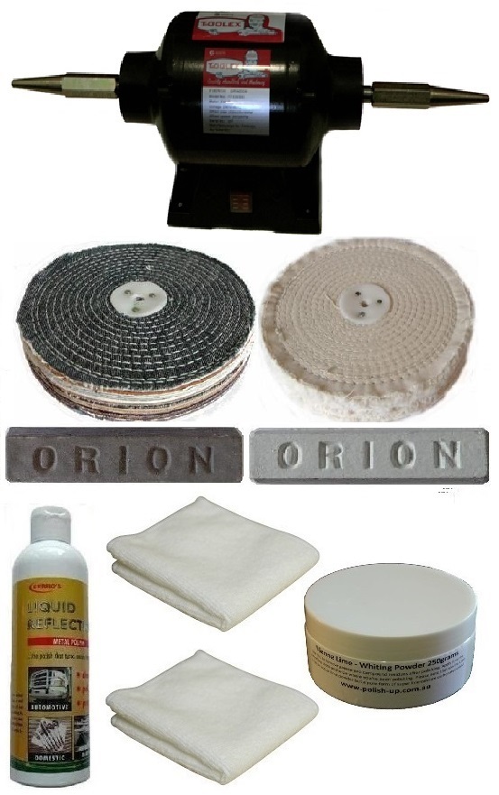 200mm Bench Polisher Steel Polishing Kit - Polishup